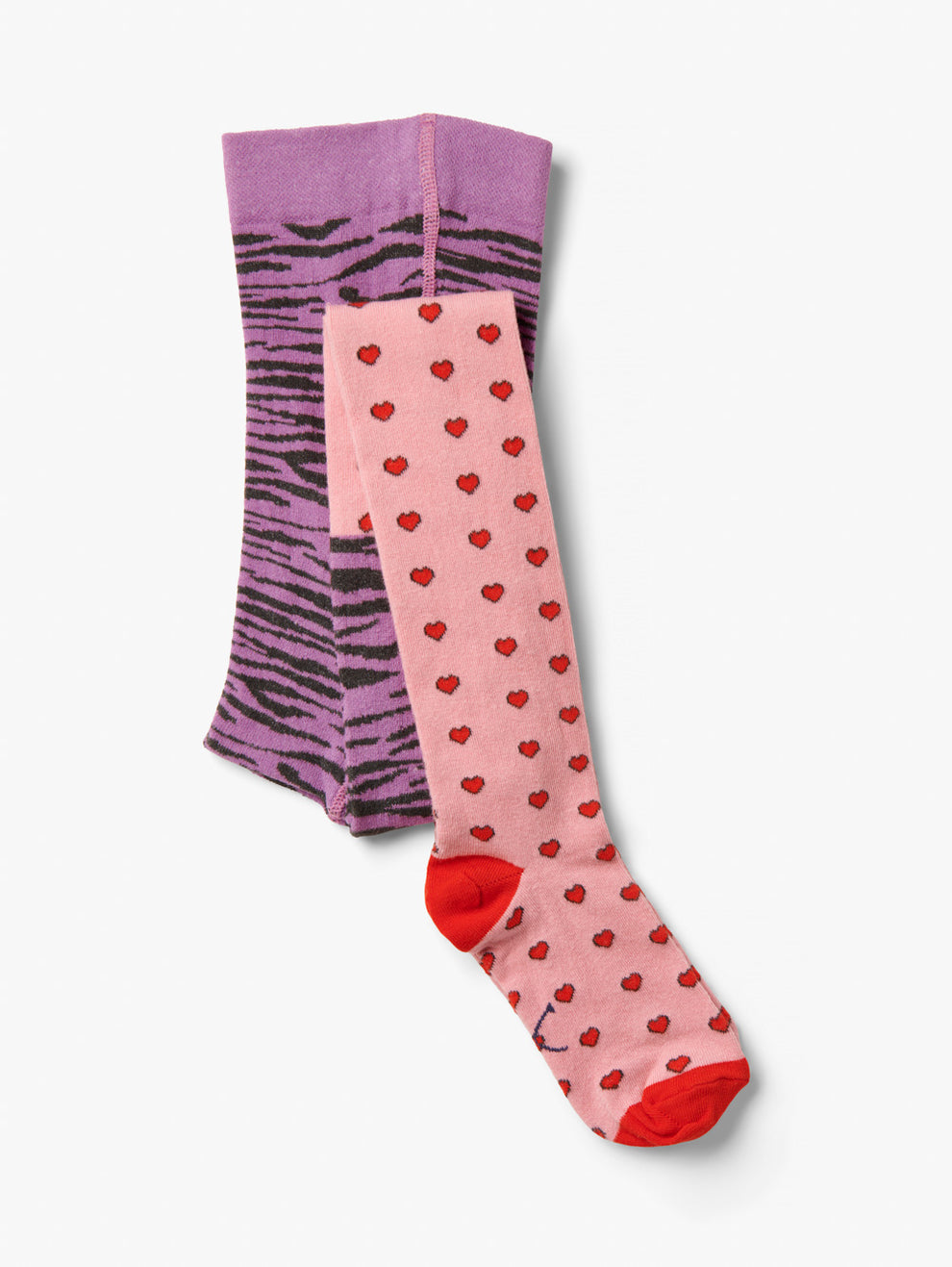 Girl's Pink Heart & Zebra Print Organic Cotton Tights Stych – Stych ...
